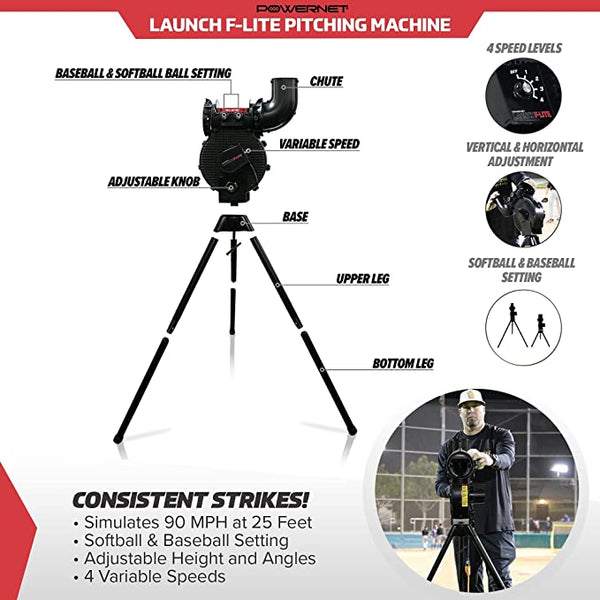 Launch F-lite Baseball and Softball Pitching Machine - Nobriga Sports